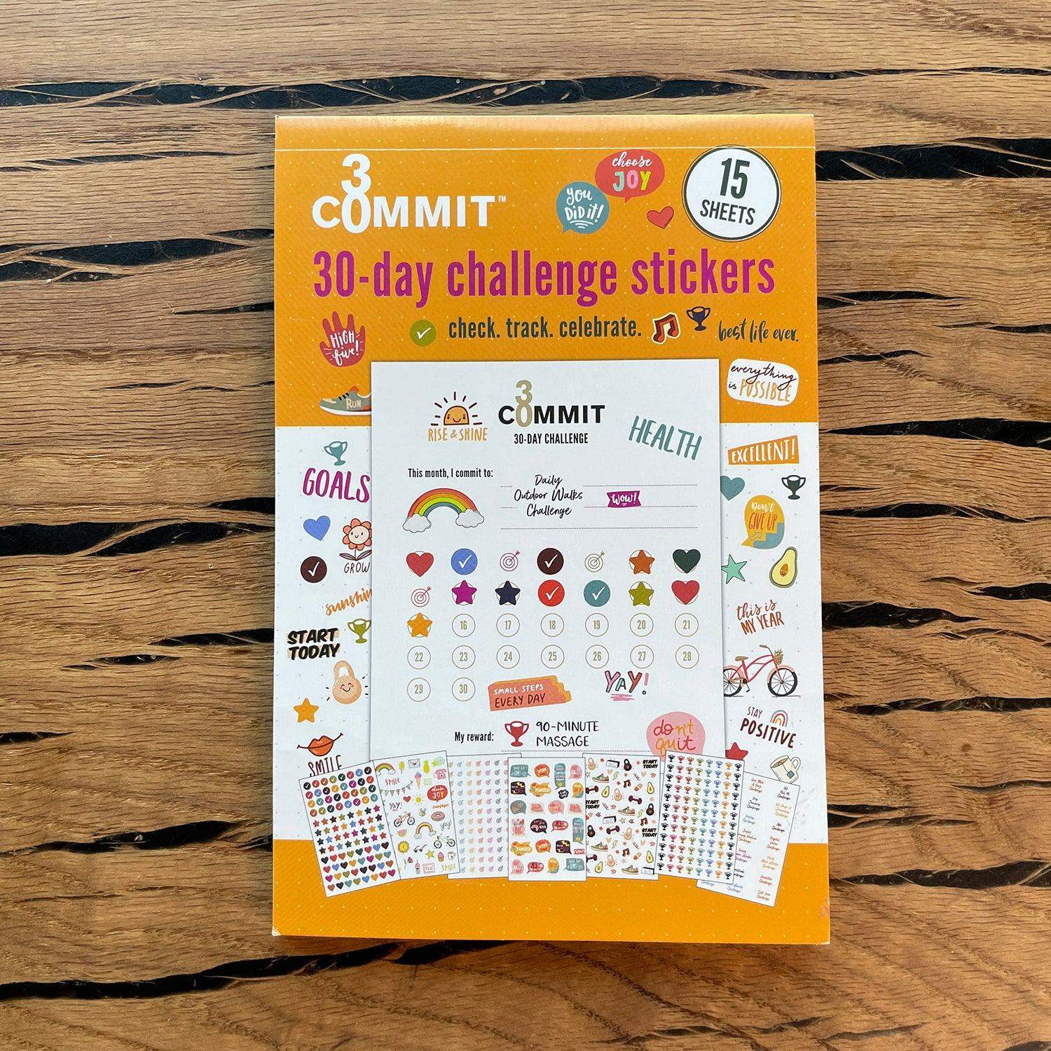 30 Day Challenge Sticker Book – Commit30