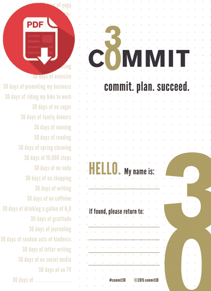 Monthly Digital Planner for iPad (Printable PDF) - Commit30