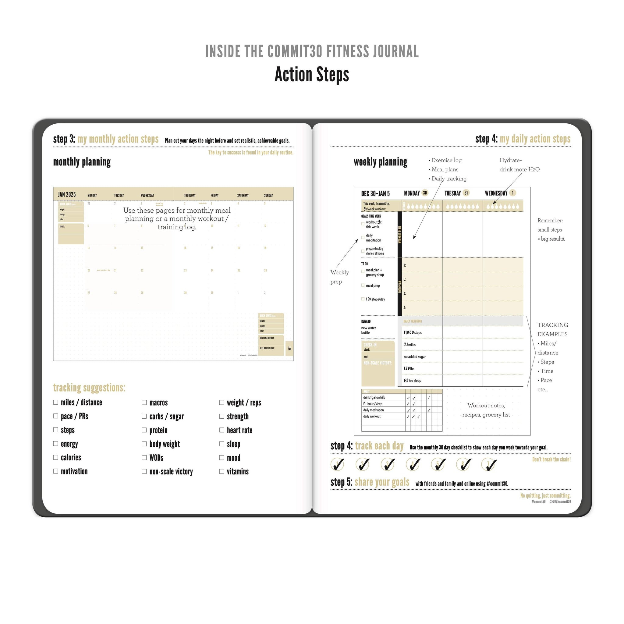 Health & Fitness Journal, Crush Your Fitness Goals Today! | Commit30
