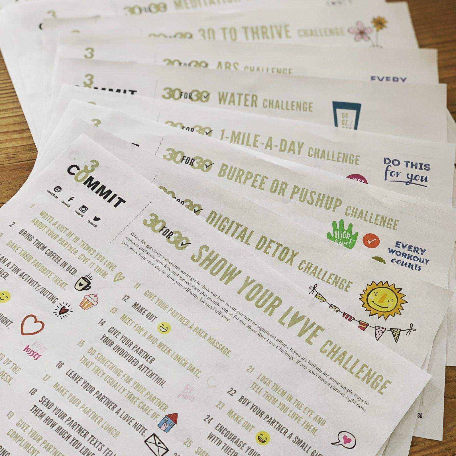 30 for 30 - Download 30 of our favorite 30 Day Challenges - Commit30