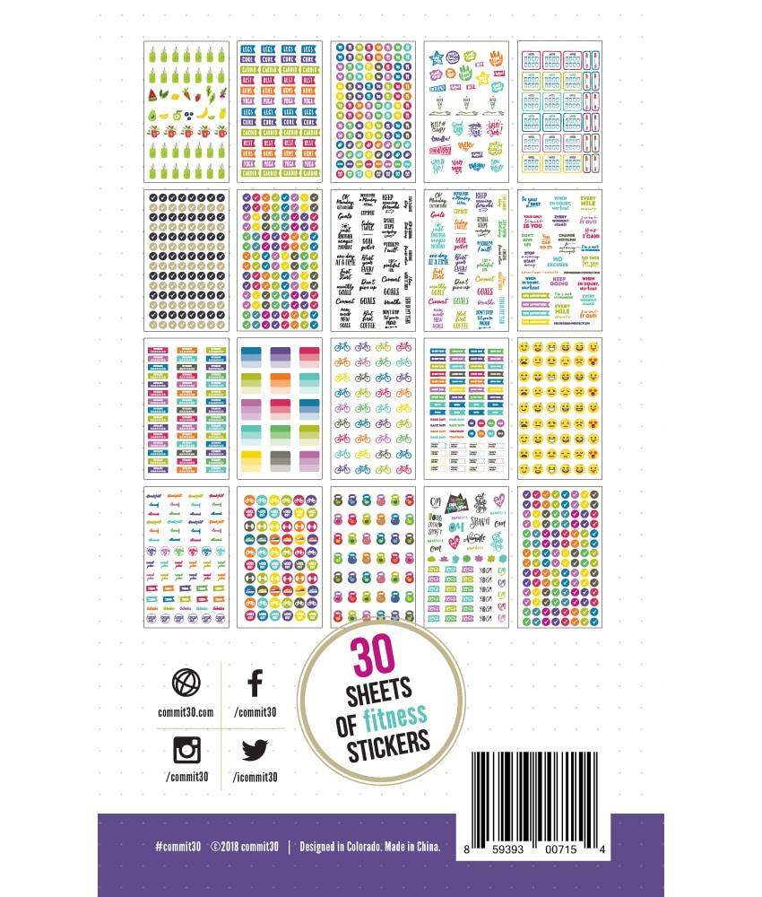 Fitness Sticker Book, Motivation for your Fitness Journal - Commit30