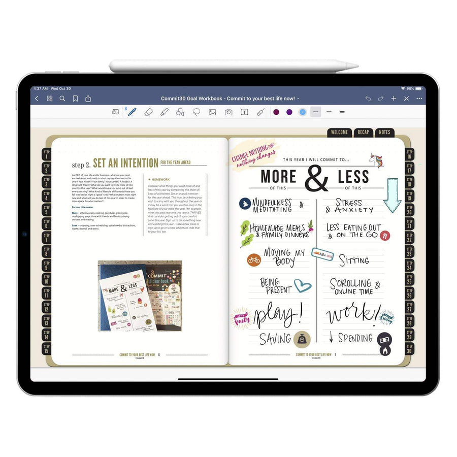 Goal Workbook (Printable & Digital) – Commit30